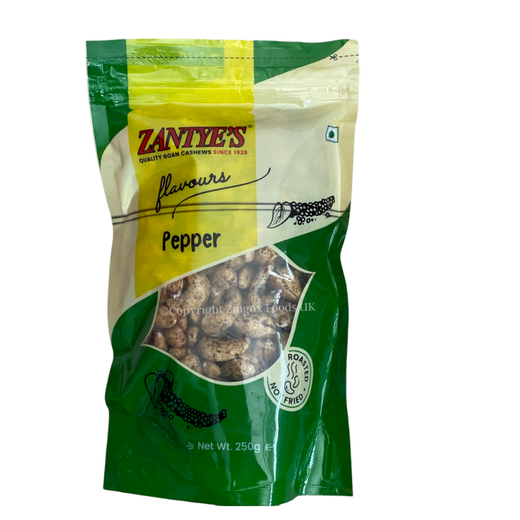 Zantye's Cashews Pepper flavour 250g – Zingox Foods UK
